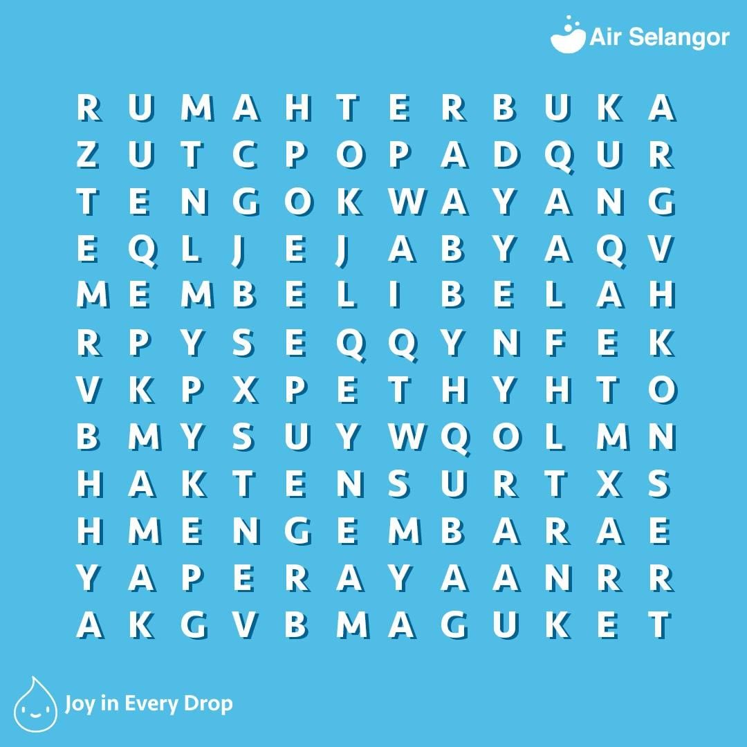 Word Game - Joyful Days - Hydro Hub | Air Selangor