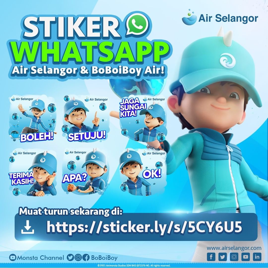 Stiker Air Selangor X BoBoiBoy Air - 11 November 2021 - Hydro Hub | Air ...