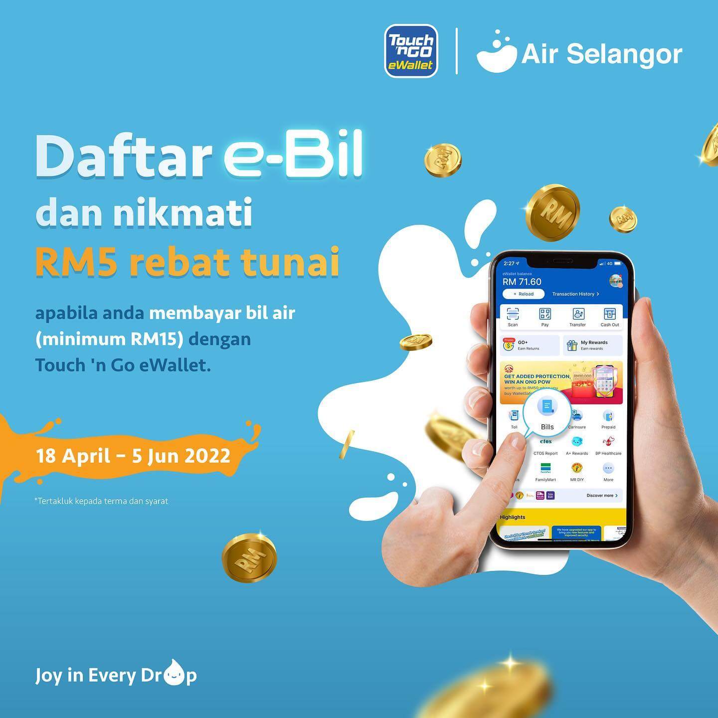 Daftar e-Bil Touch 'n Go Campaign - 18 April 2022 - Hydro Hub | Air ...