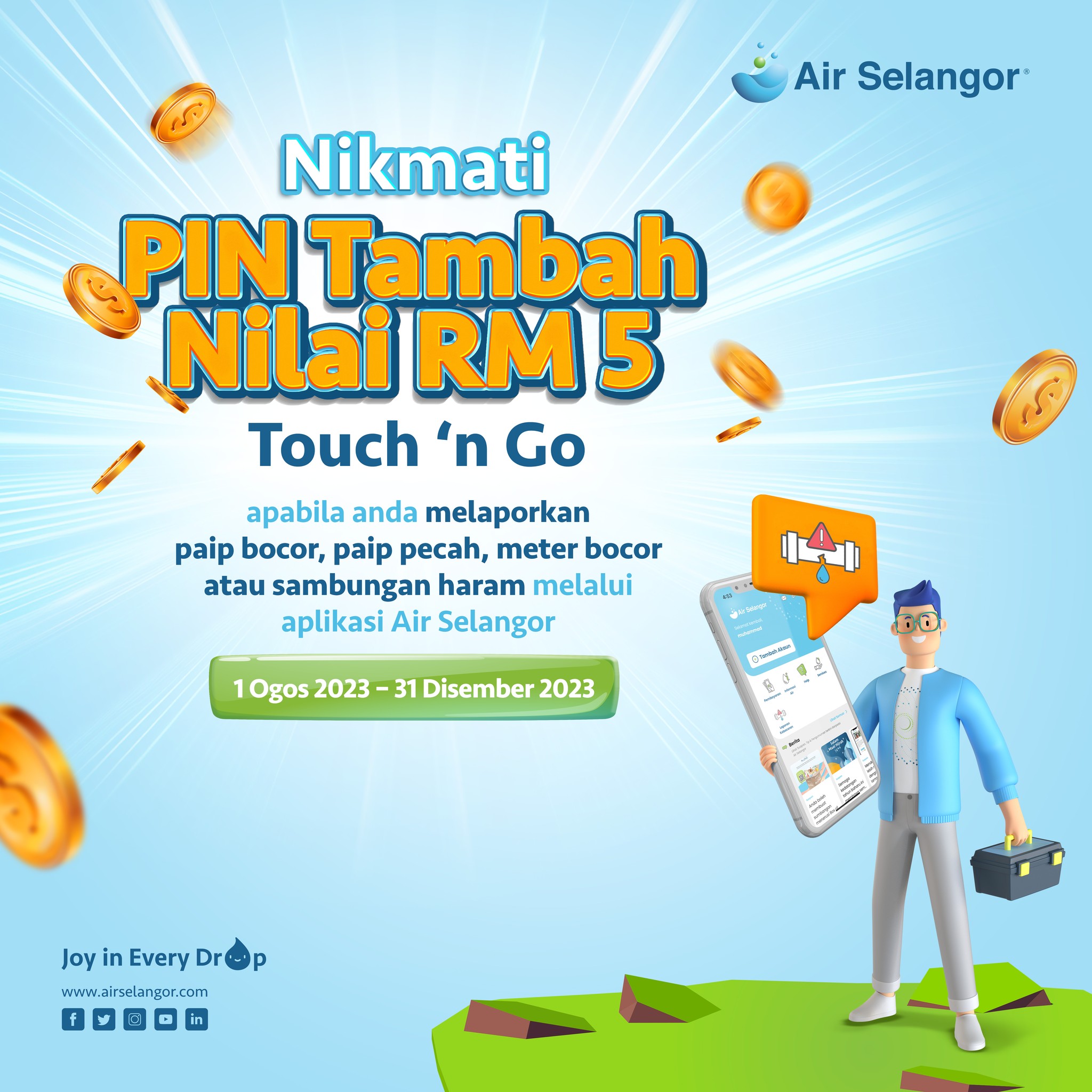 Touch ‘n Go RM5 Reload PIN - Hydro Hub | Air Selangor