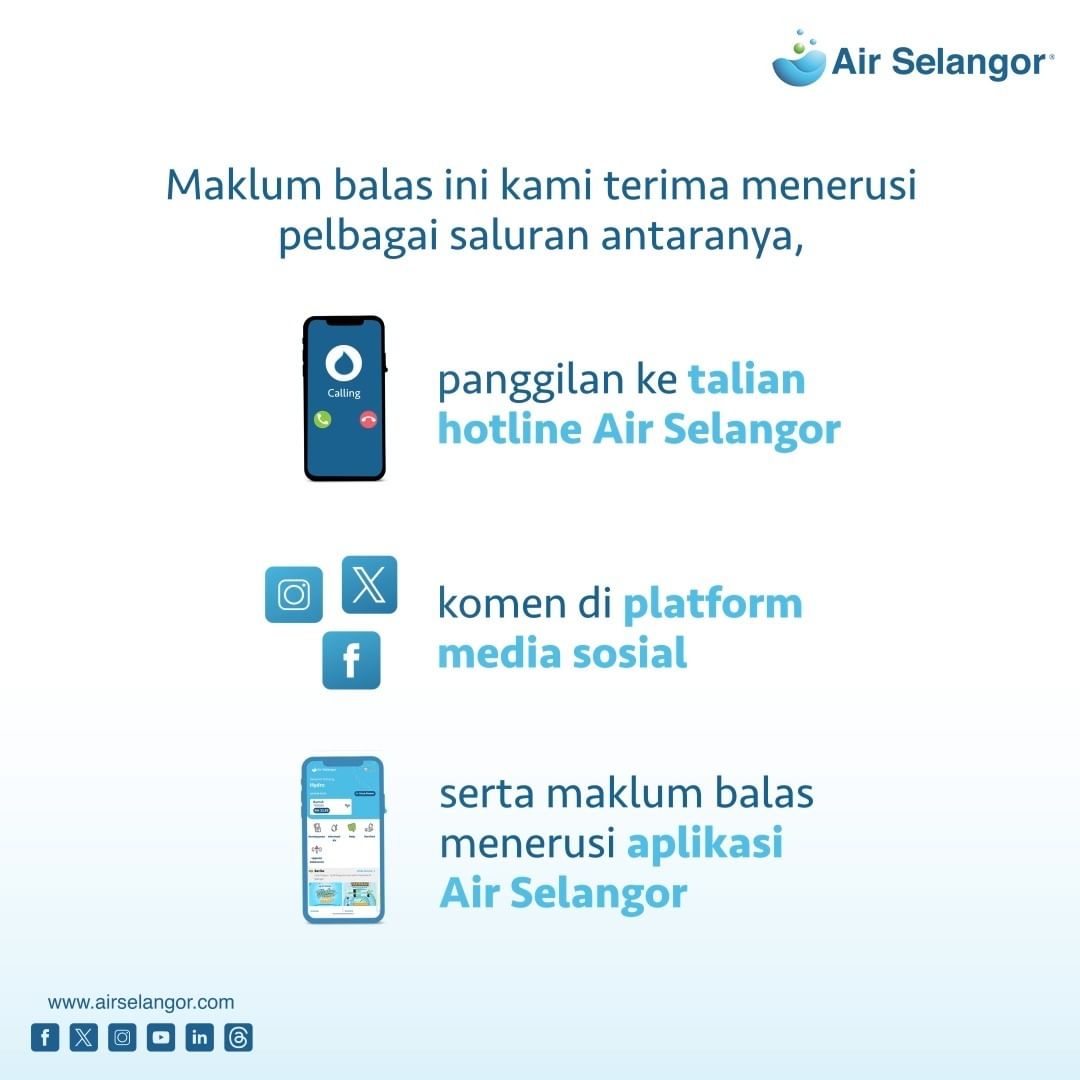 Contact Air Selangor through various channels - Hydro Hub | Air Selangor